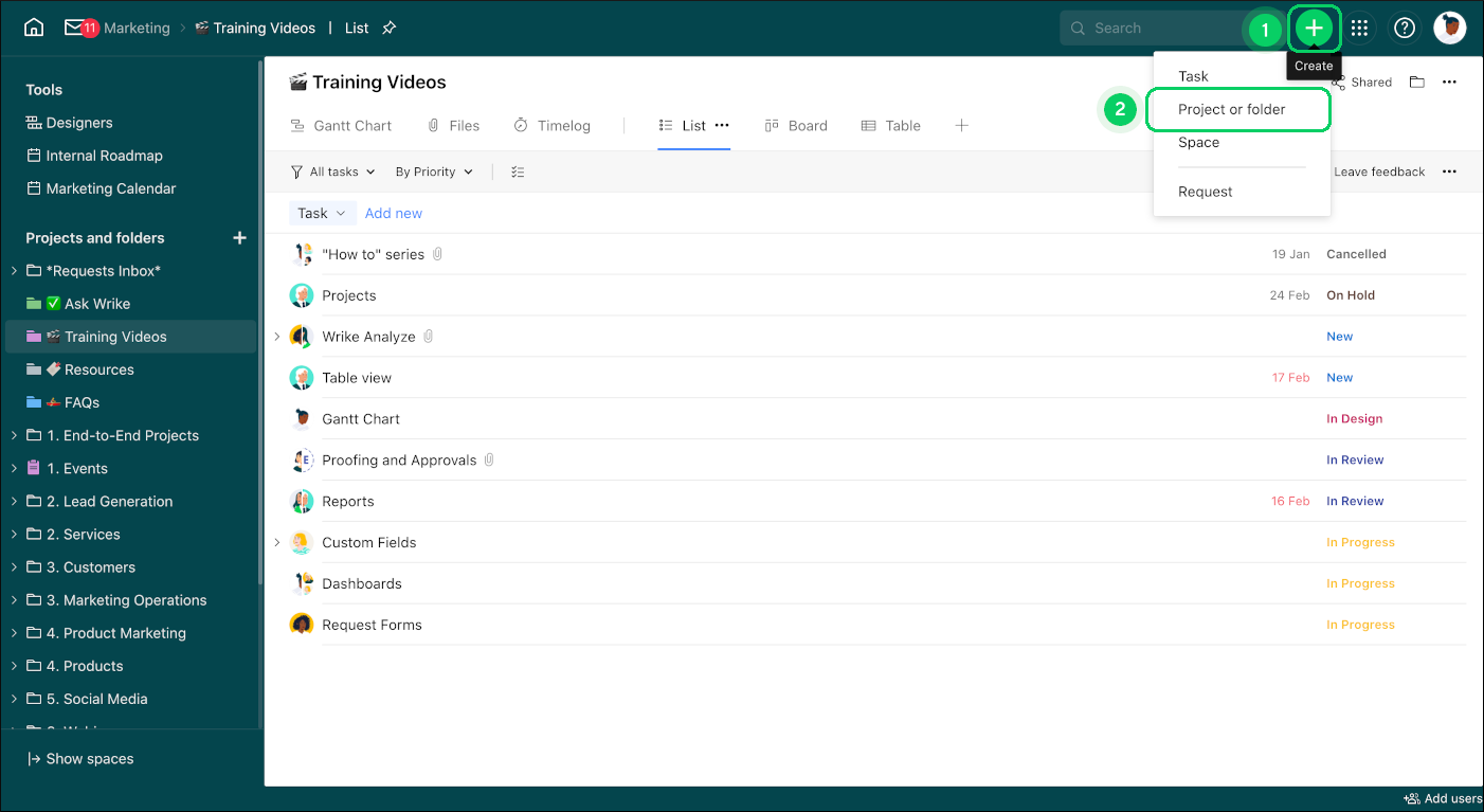 Creating Subprojects Wrike Help Center