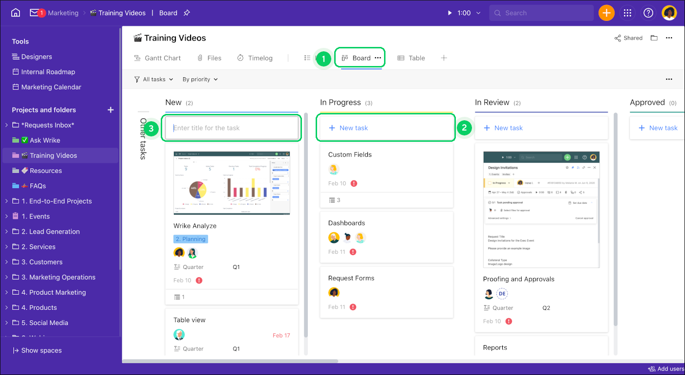 Creating a Task – Wrike Help Center