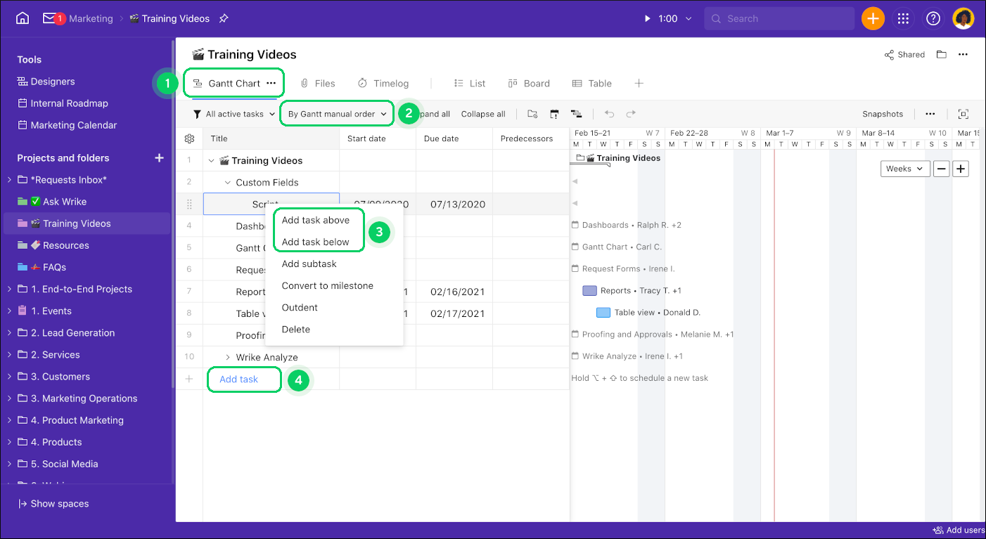 Creating a Task – Wrike Help Center