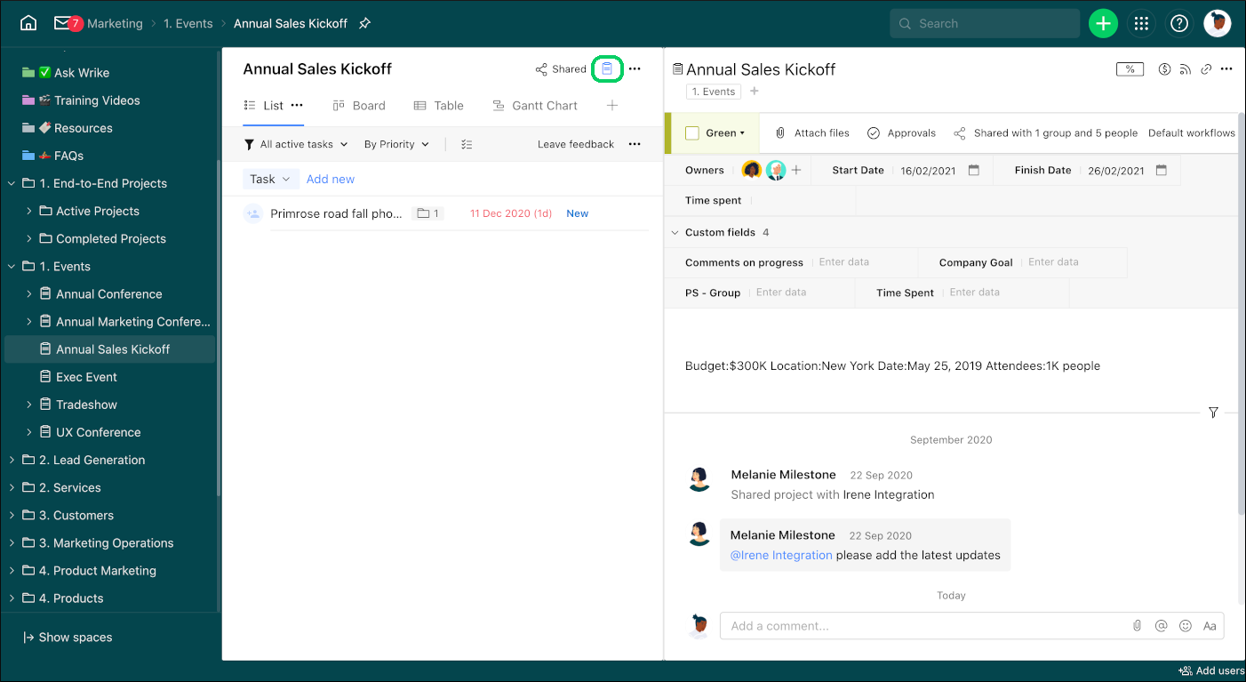 Editing Projects – Wrike Help Center