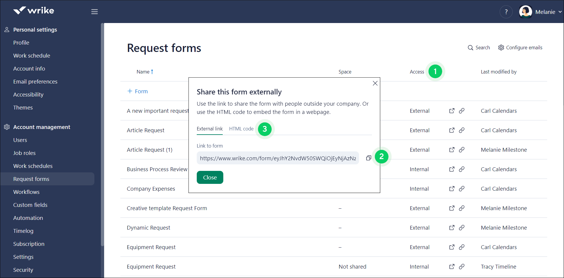 Request Forms Links – Wrike Help Center