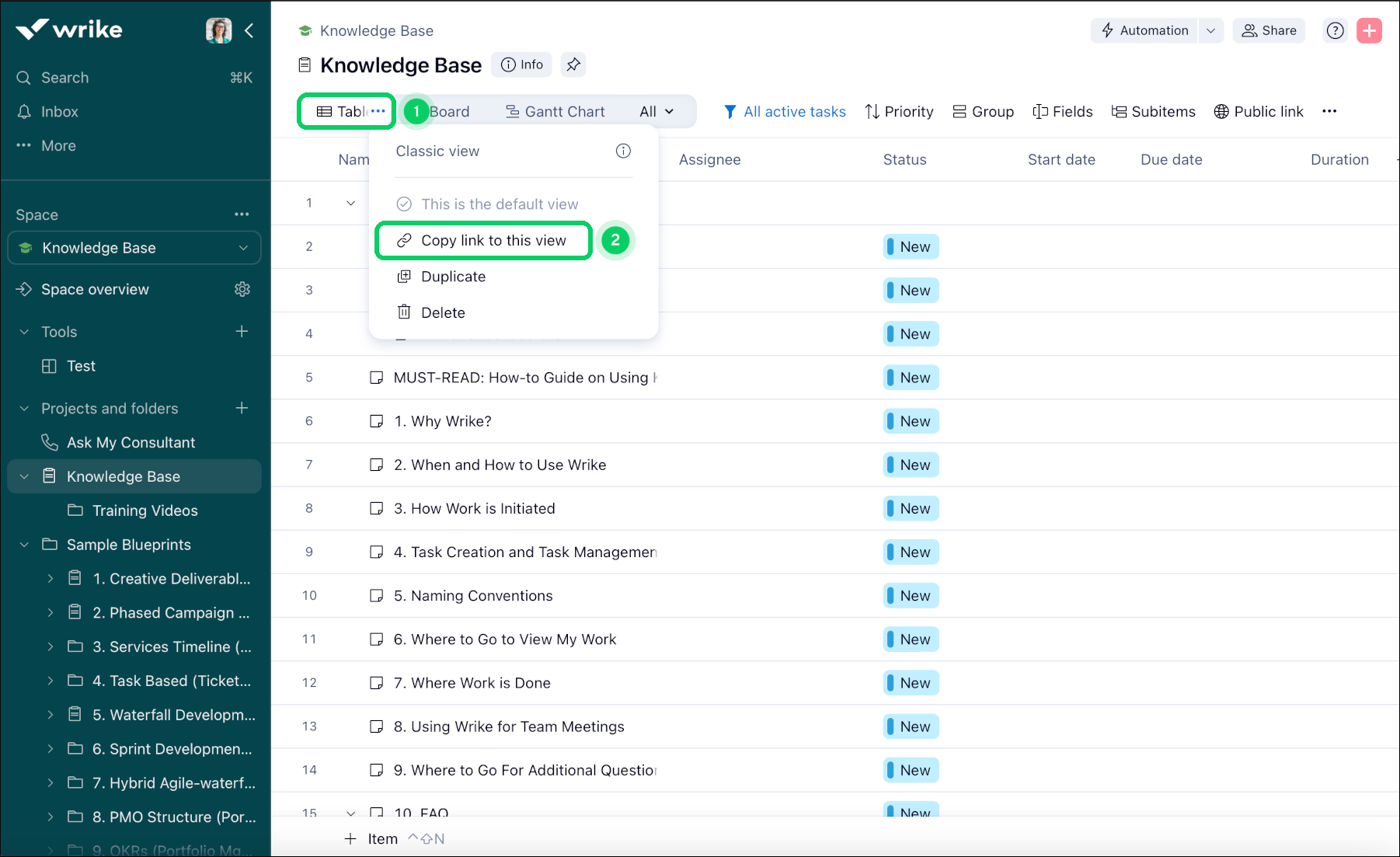 Finding Permalinks for Tasks, Folders, Projects, and Spaces – Wrike ...