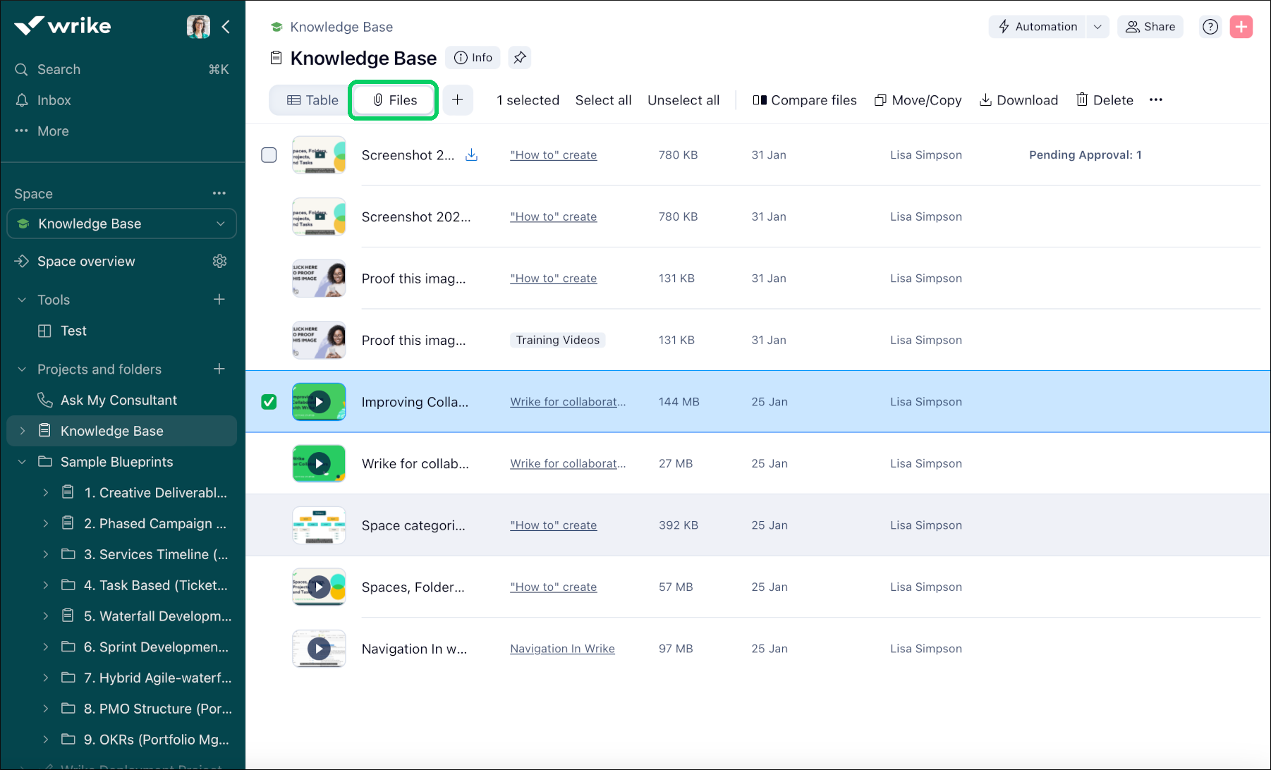 Files View in Wrike – Wrike Help Center