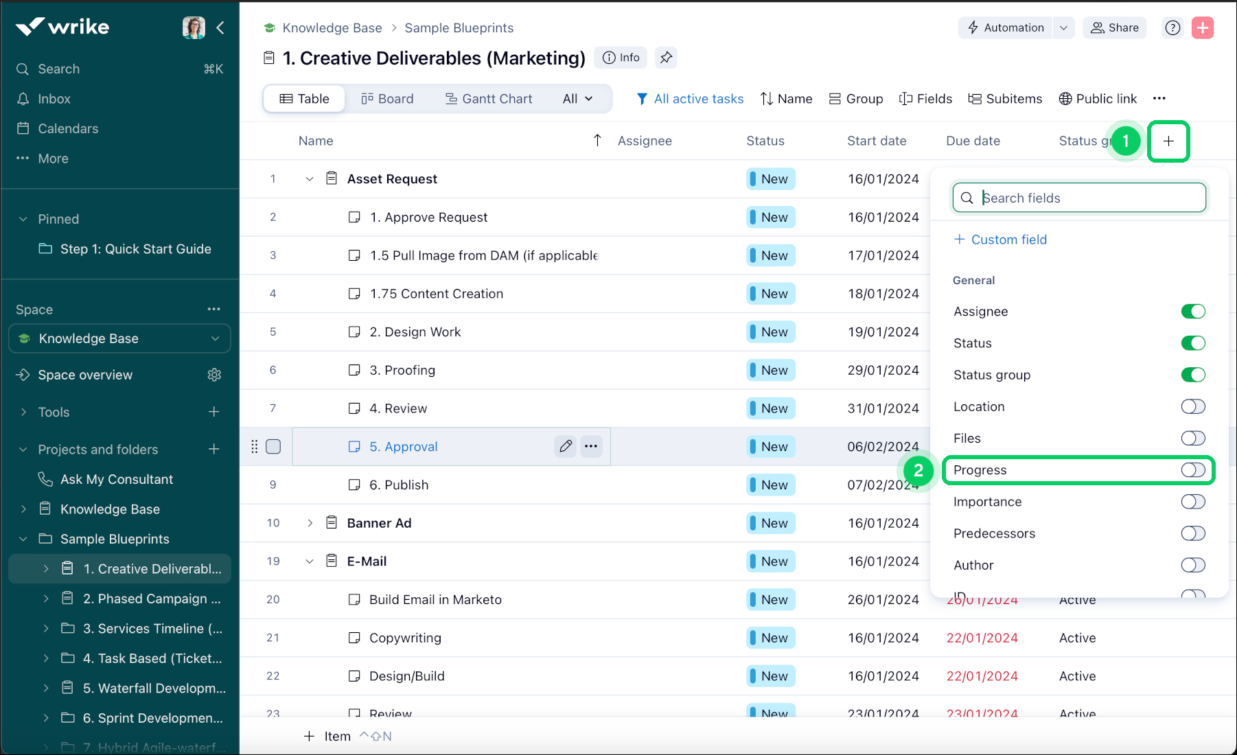 Project Progress – Wrike Help Center