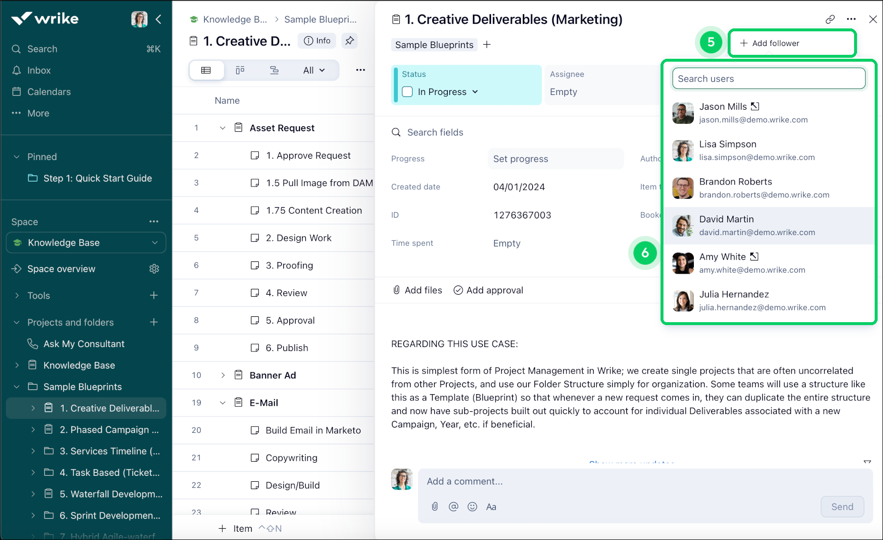 Following Projects – Wrike Help Center