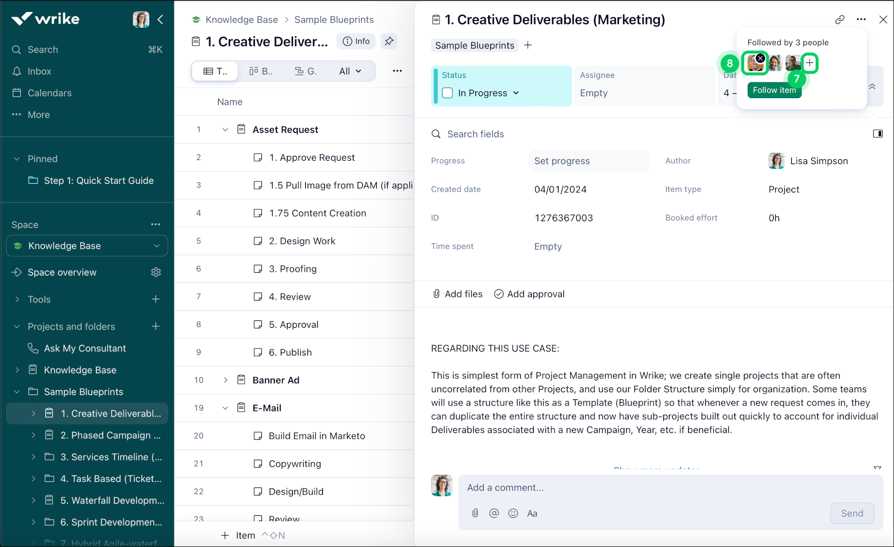 Following Projects – Wrike Help Center