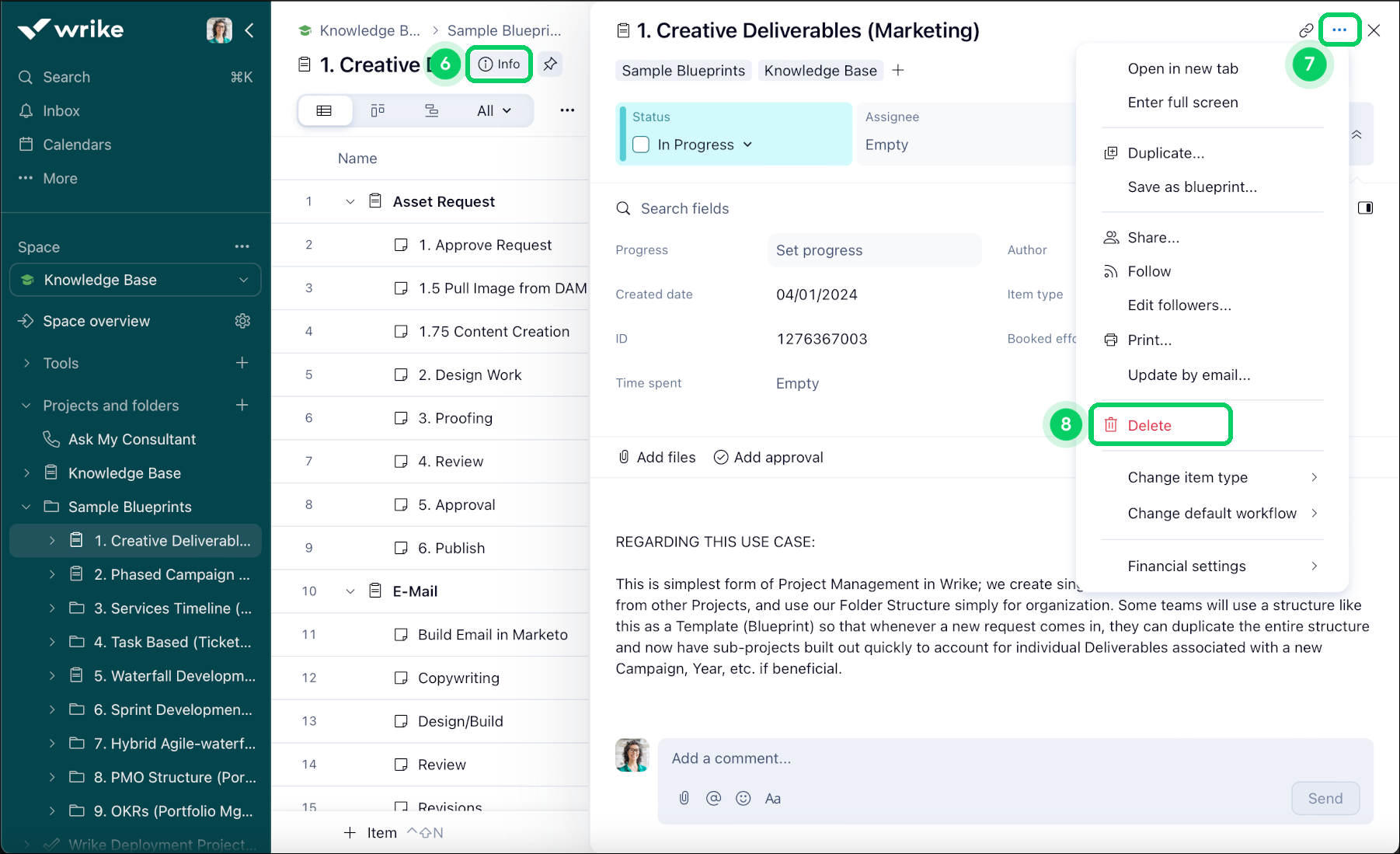 Deleting Projects – Wrike Help Center