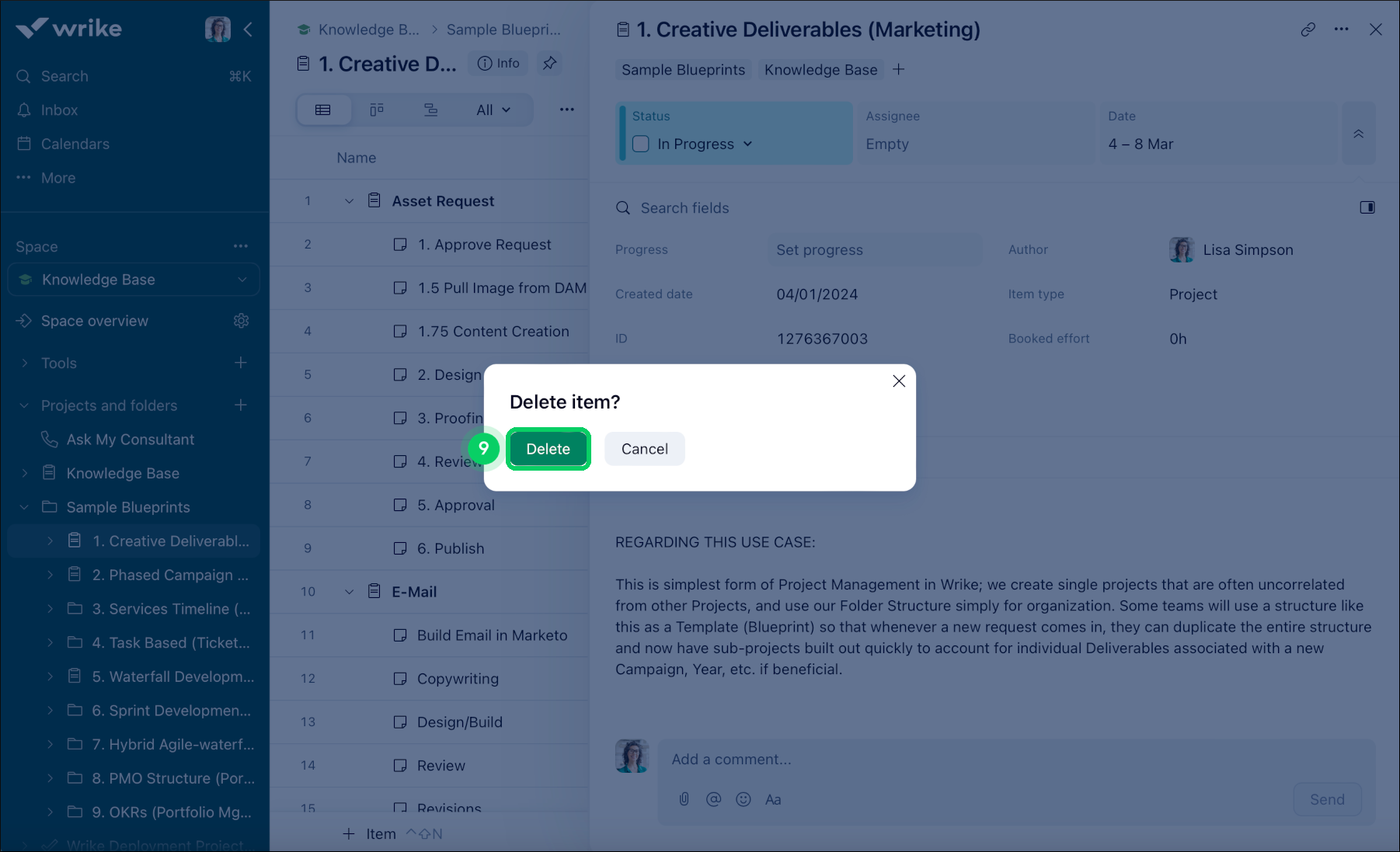 Deleting Projects – Wrike Help Center