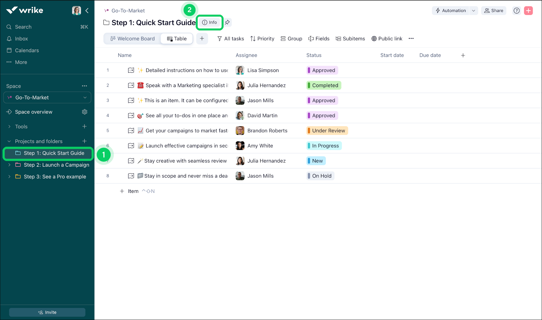 Folder Item View – Wrike Help Center