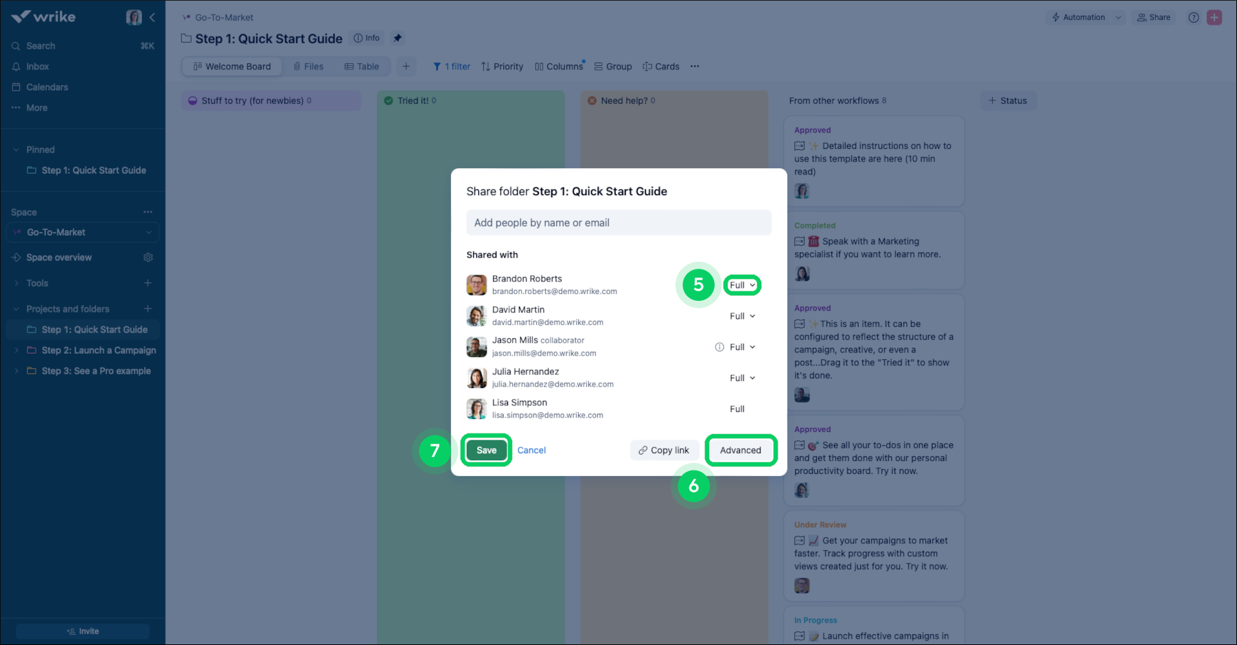 Sharing and Unsharing Folders – Wrike Help Center