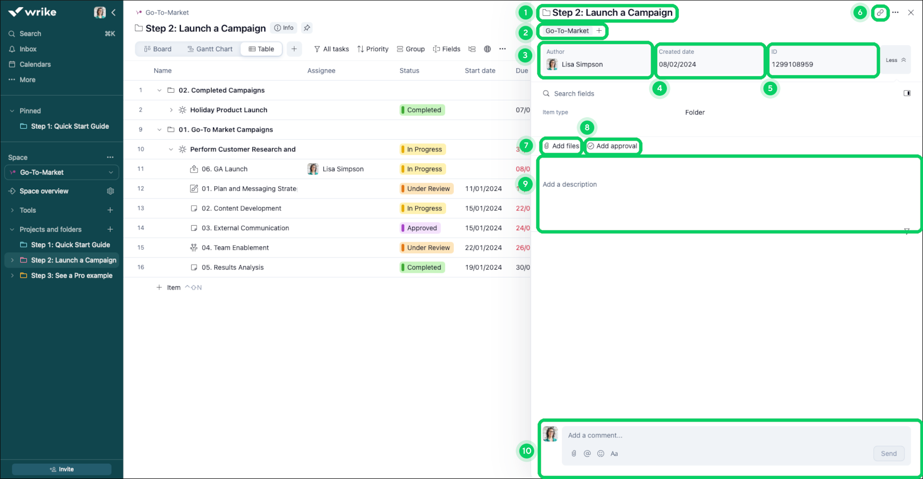 Folder Item View – Wrike Help Center