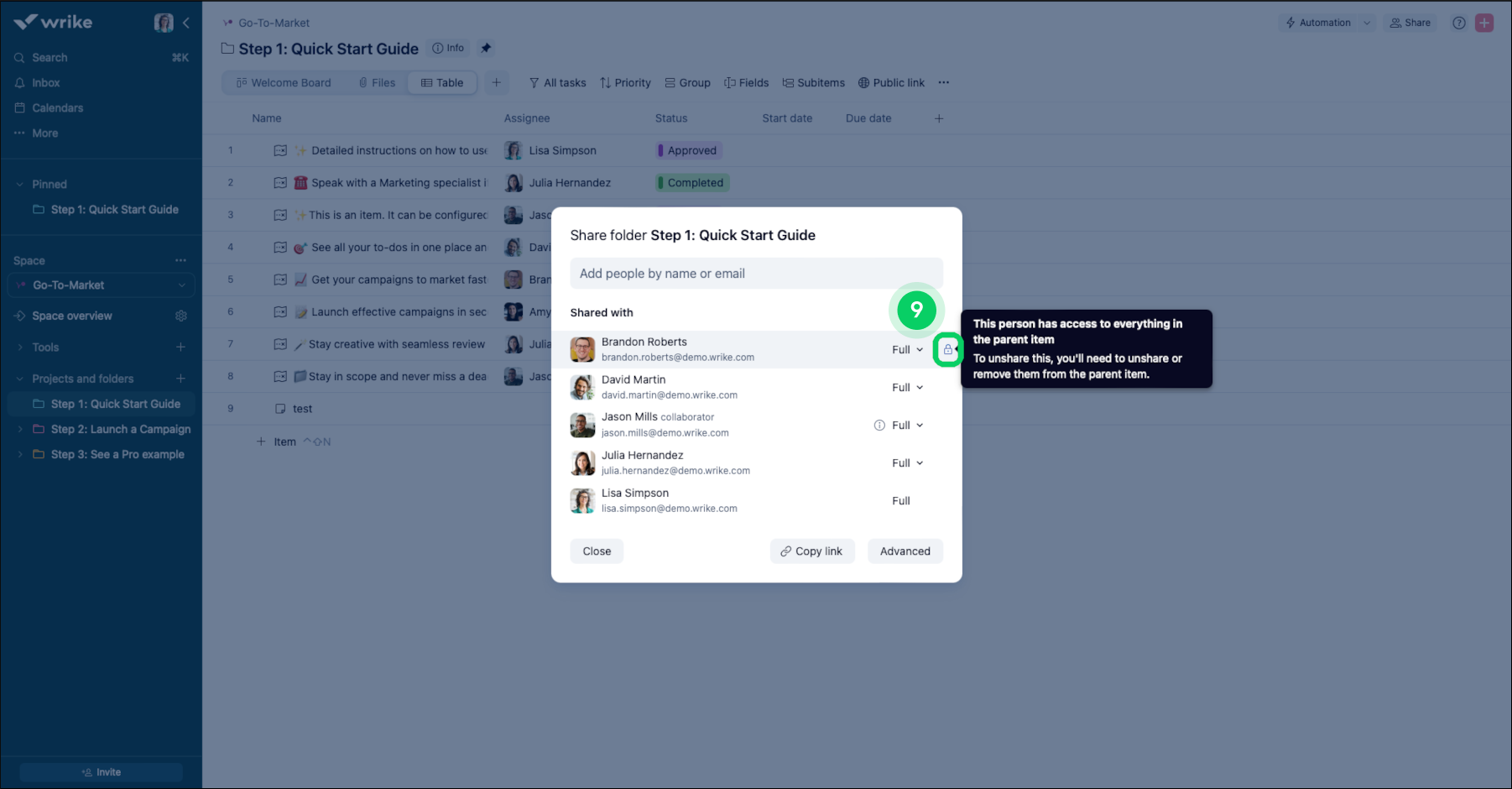 Sharing and Unsharing Folders – Wrike Help Center