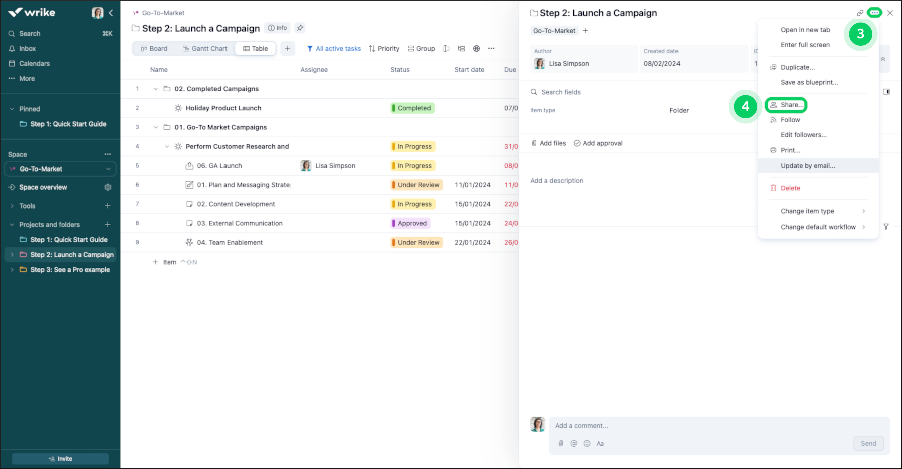 Sharing and Unsharing Folders – Wrike Help Center