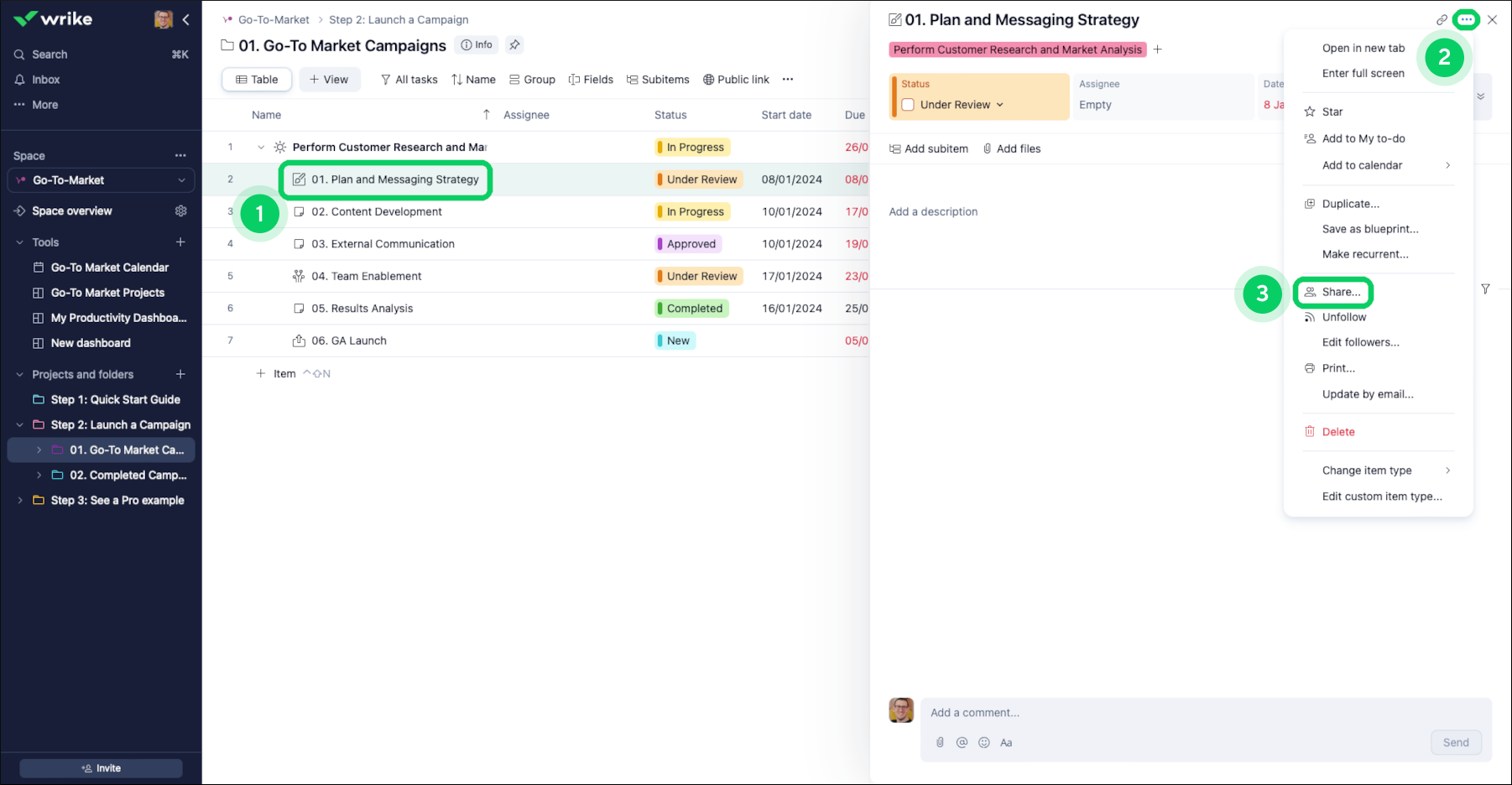 Sharing Tasks – Wrike Help Center