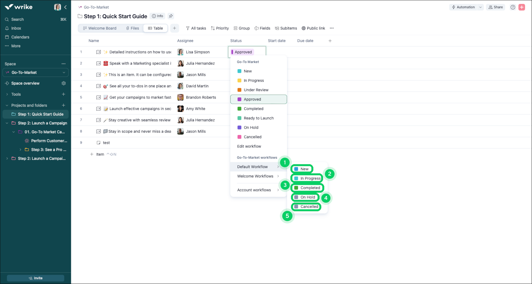 Changing a Task's Status – Wrike Help Center
