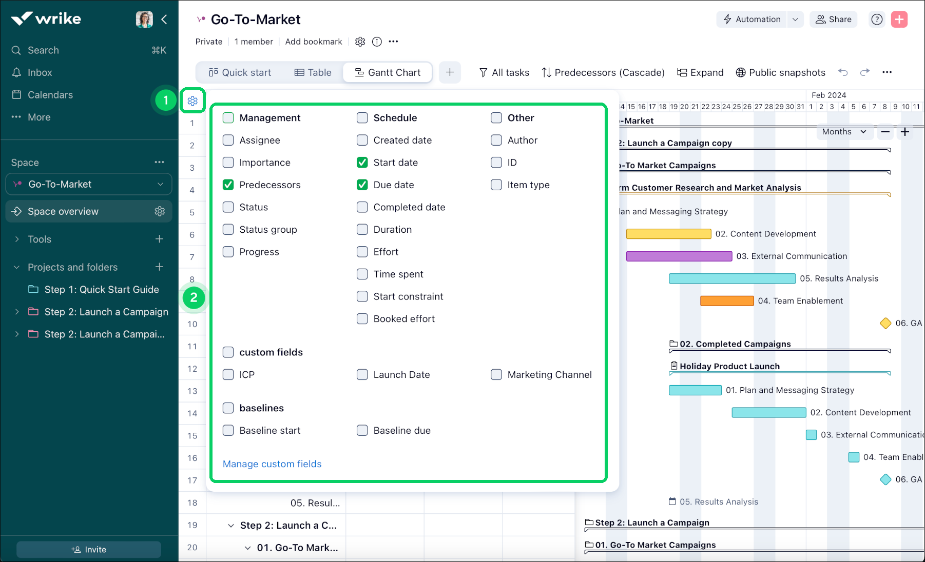 Gantt Chart in Wrike – Wrike Help Center