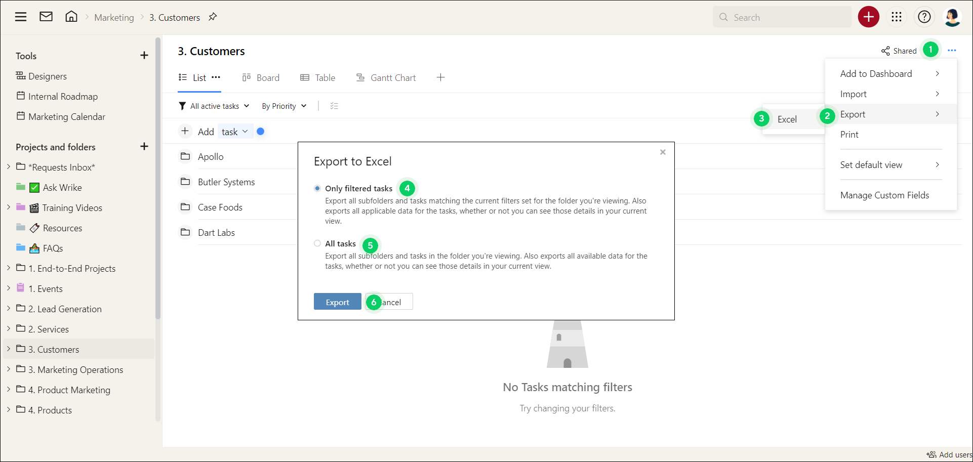 Exporting Data to Excel From Wrike – Wrike Help Center