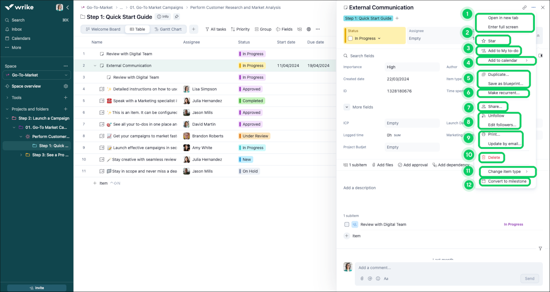 Item View – Wrike Help Center