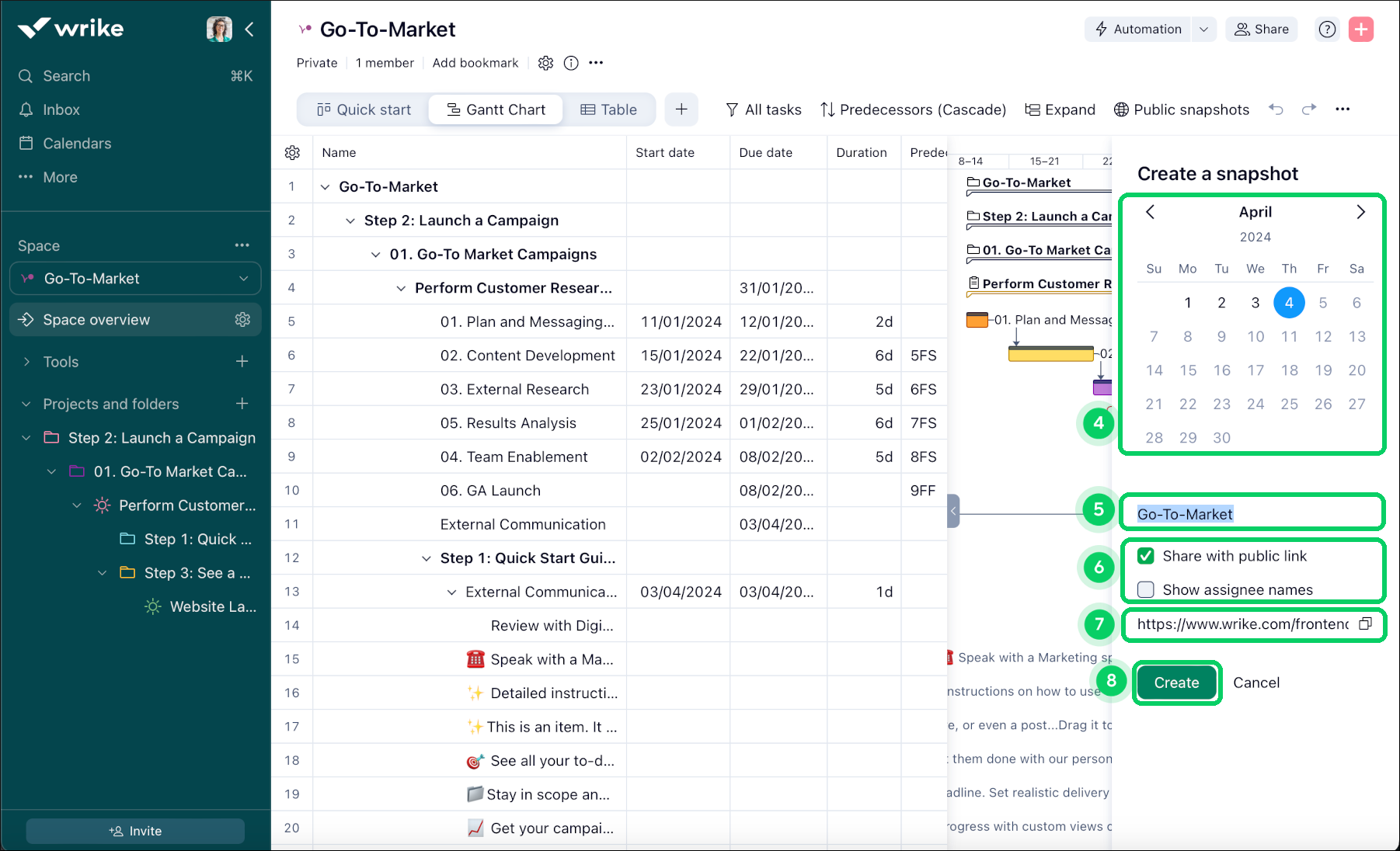 Creating Gantt Chart Snapshots – Wrike Help Center