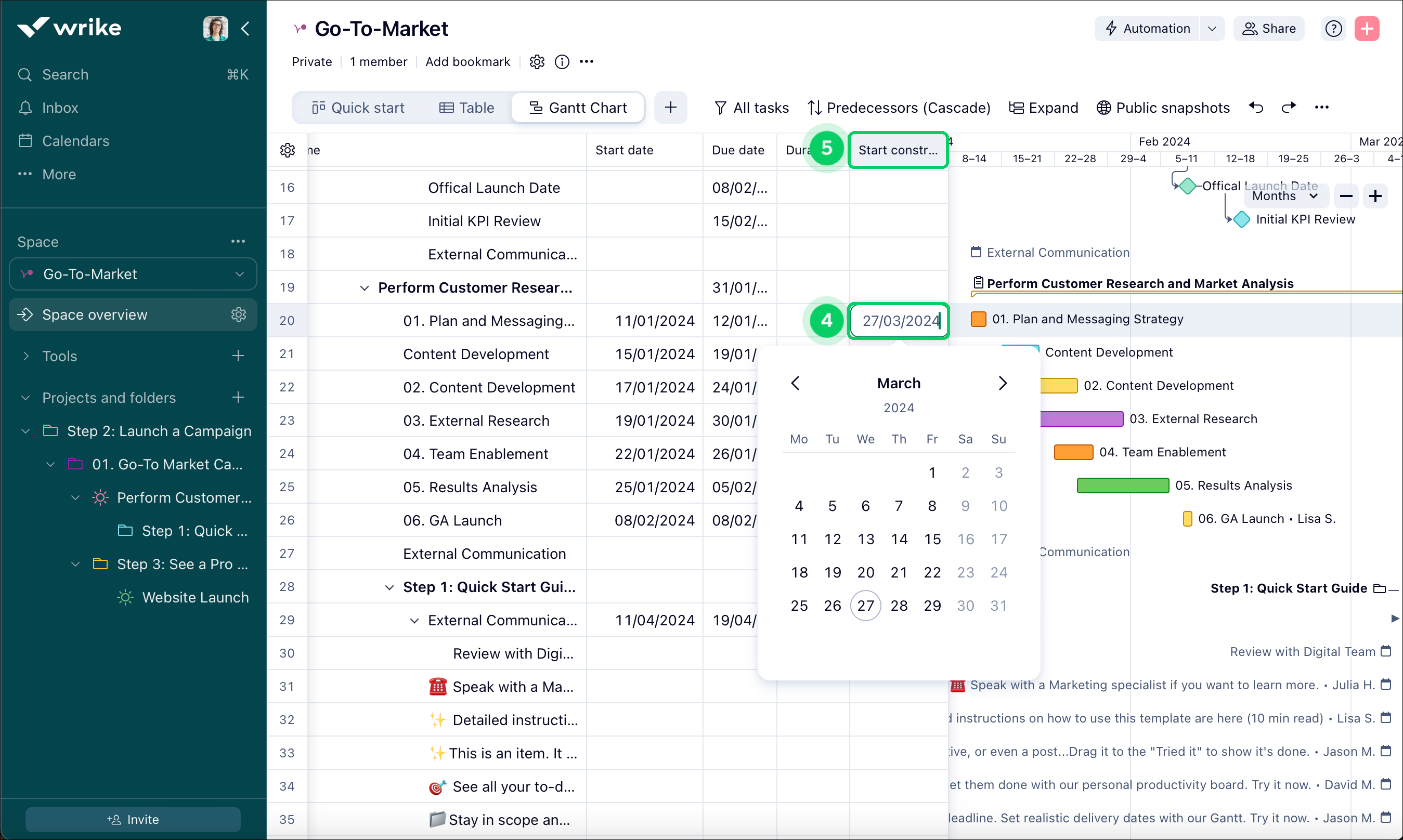 Date Constraints on the Gantt Chart – Wrike Help Center