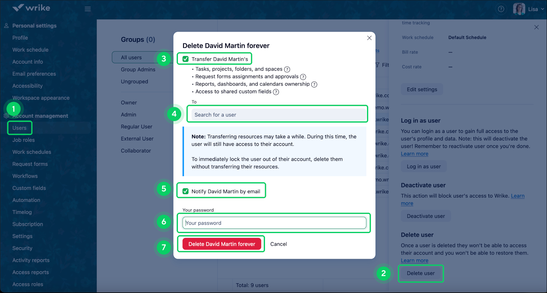 Deleting users – Wrike Help Center