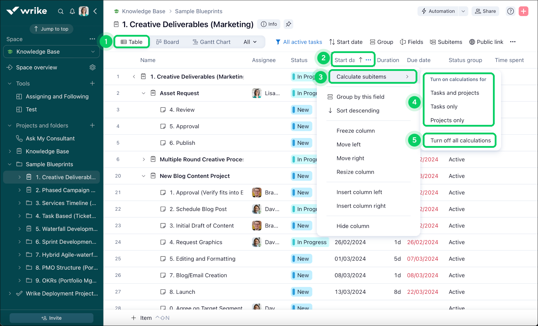 Calculating Subitems in Table View – Wrike Help Center