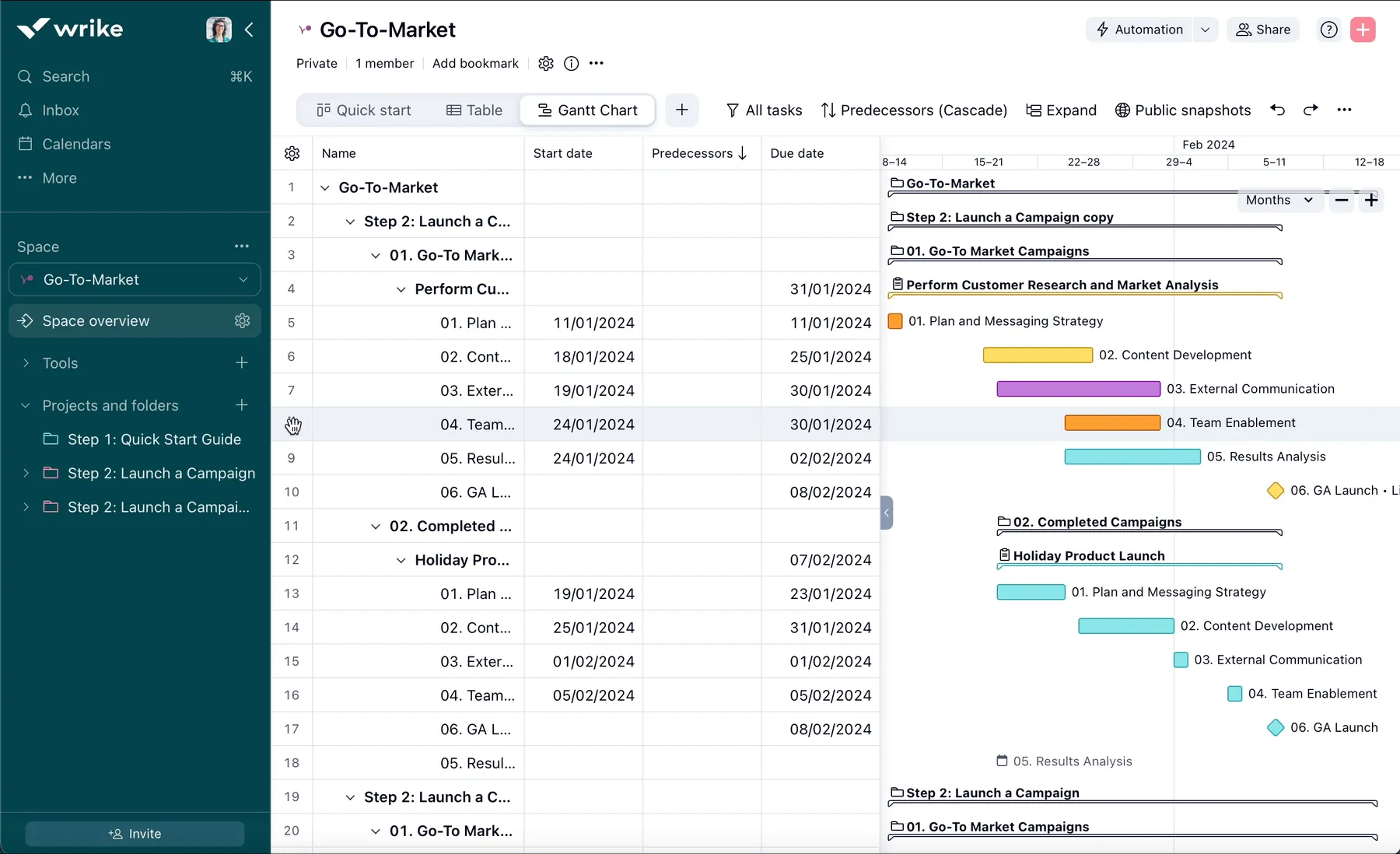 Sorting on the Gantt Chart – Wrike Help Center