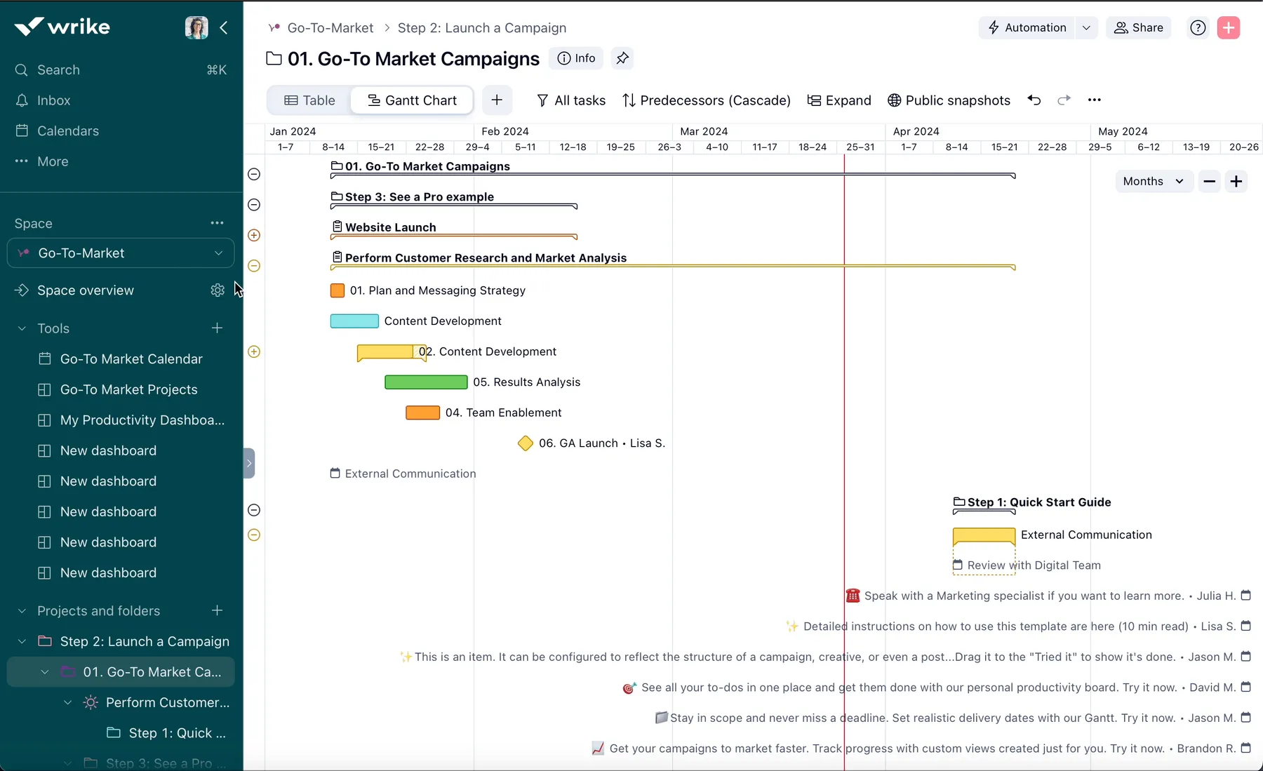 Expanding and Collapsing Items on the Gantt Chart – Wrike Help Center