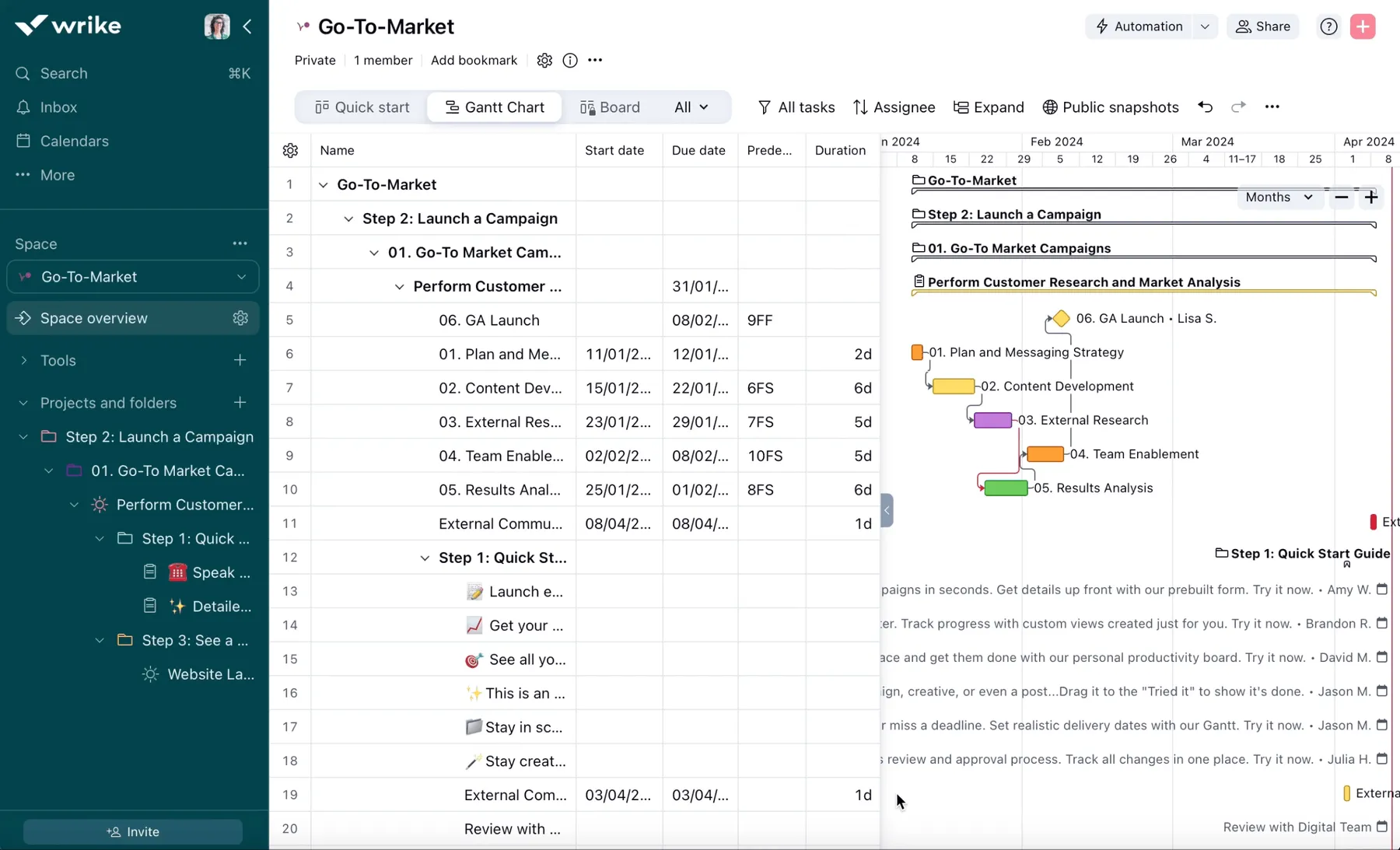Gantt Chart Snapshots – Wrike Help Center