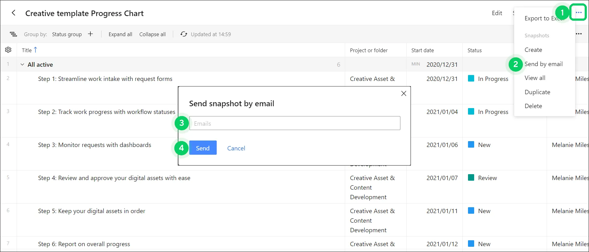 Emailing Report Snapshots – Wrike Help Center