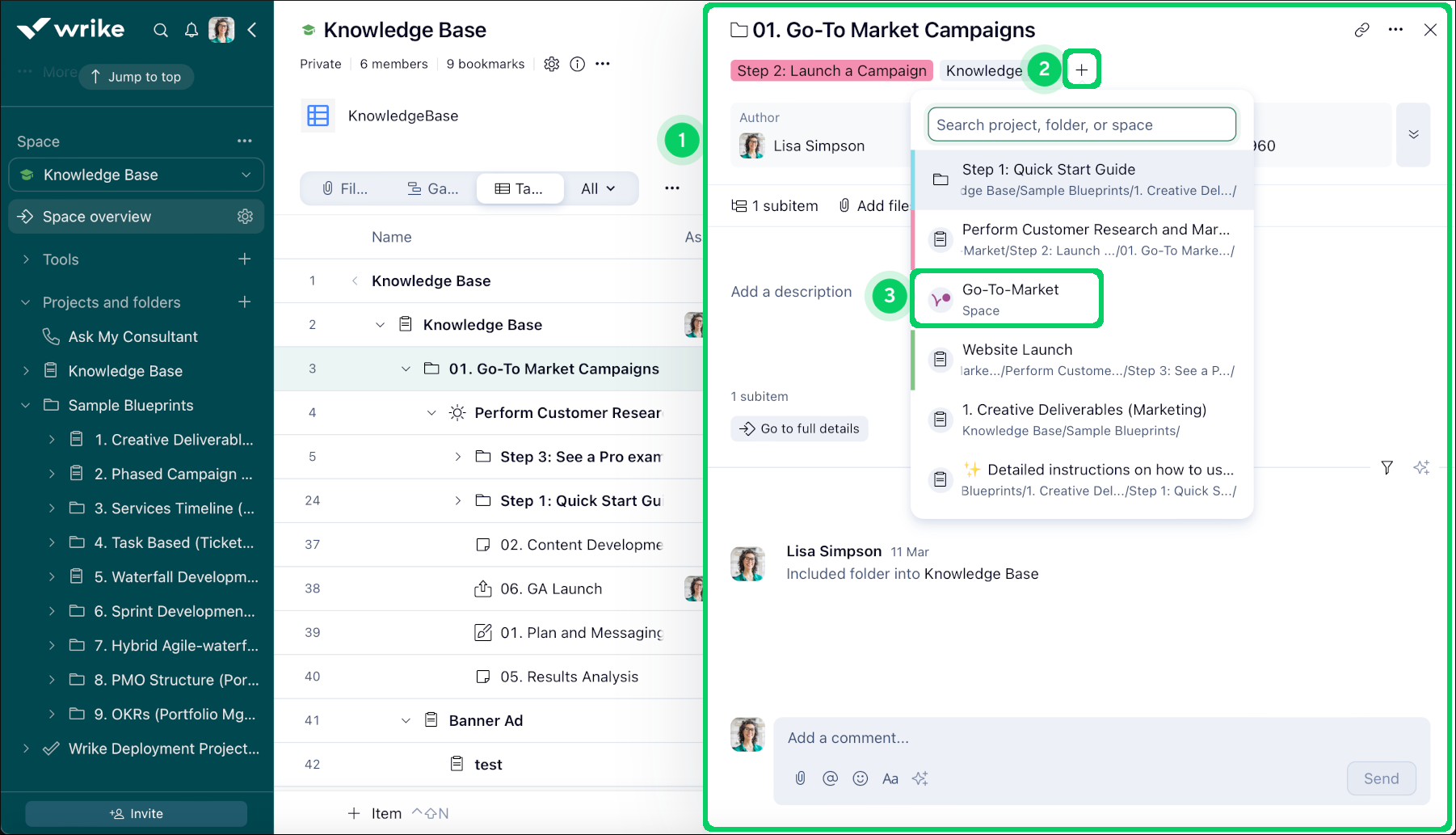 Adding Existing Folders And Projects To Spaces Wrike Help Center