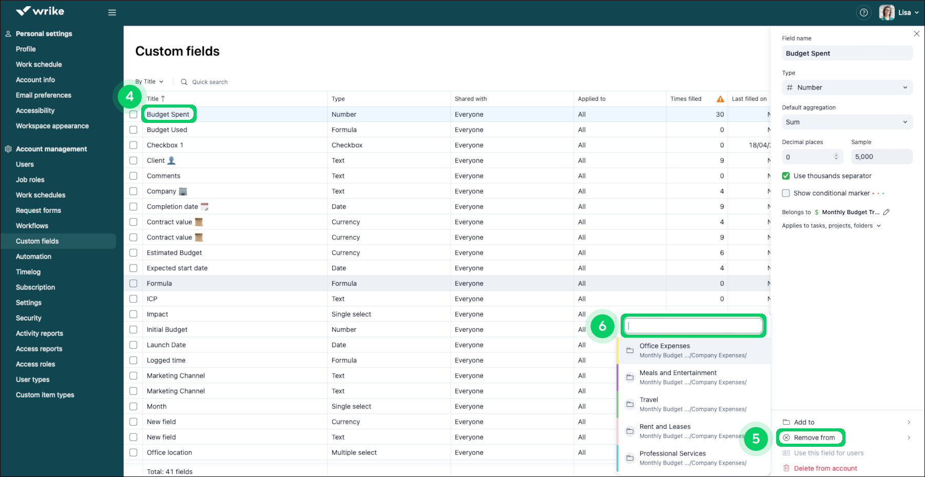 Removing and Hiding Custom Fields – Wrike Help Center
