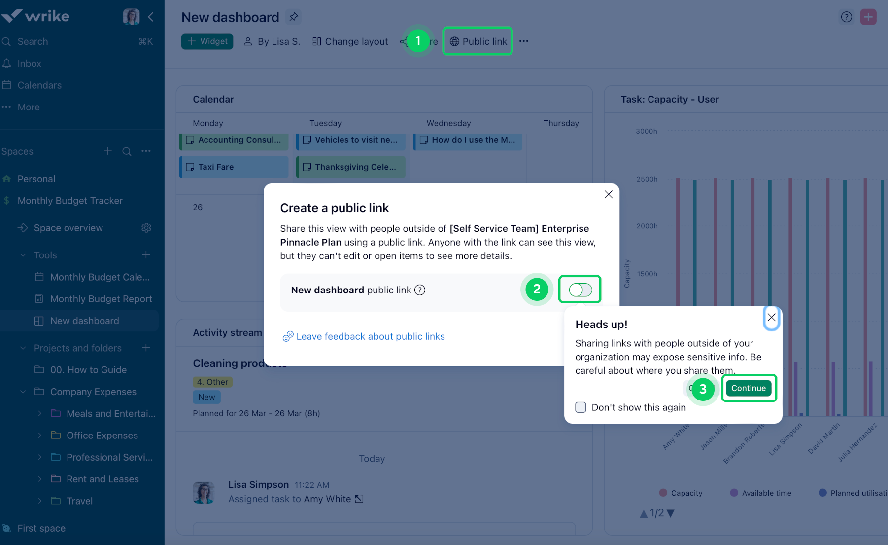 Sharing Dashboards internally and with Public Links – Wrike Help Center