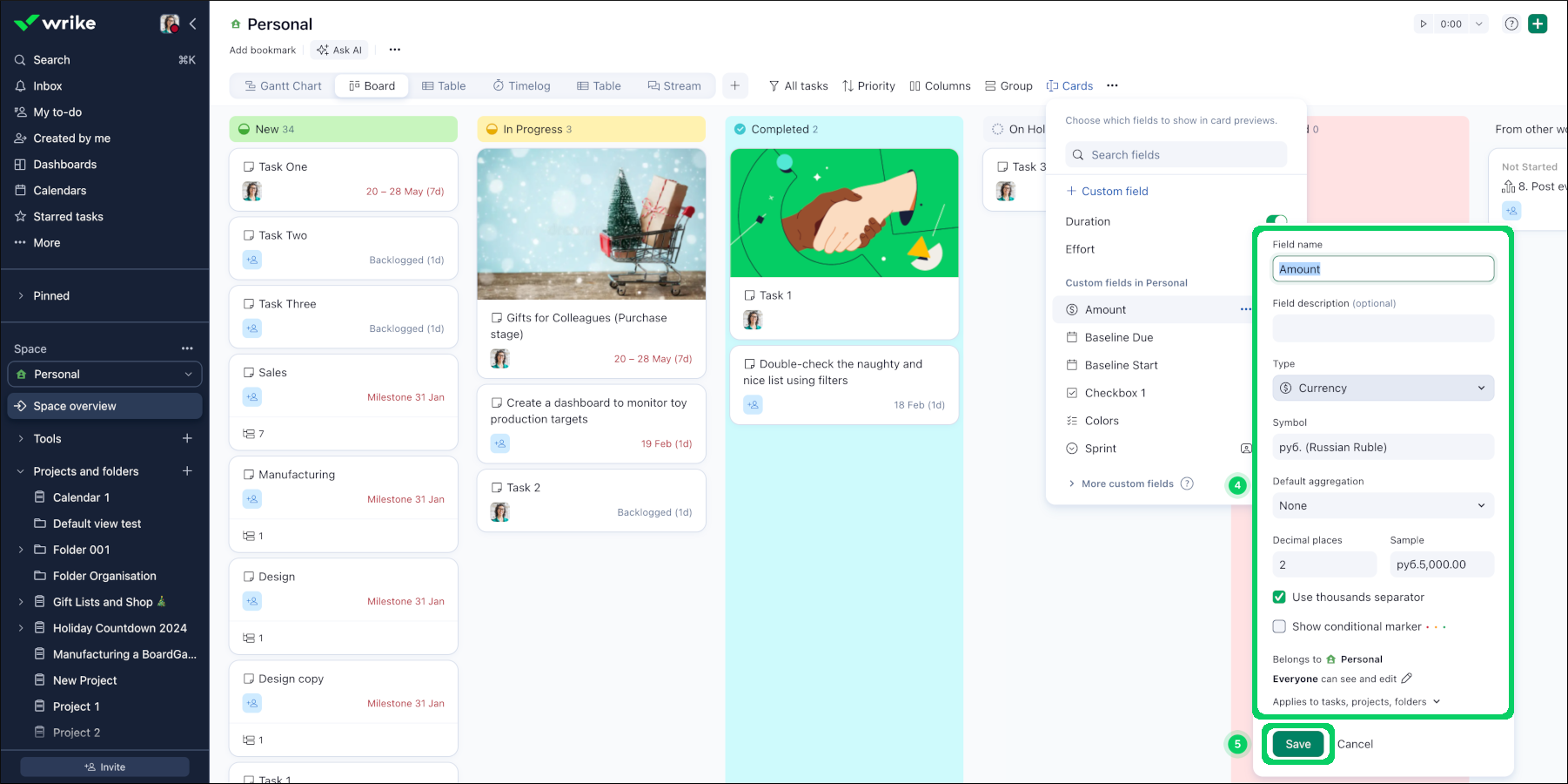 Custom fields in Board view – Wrike Help Center
