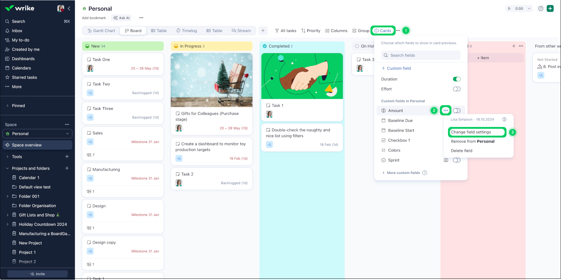 Custom fields in Board view – Wrike Help Center