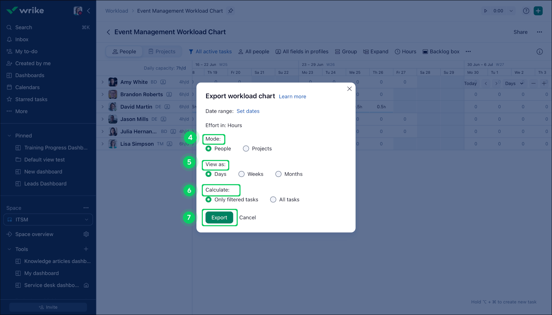 Exporting Workload Charts – Wrike Help Center