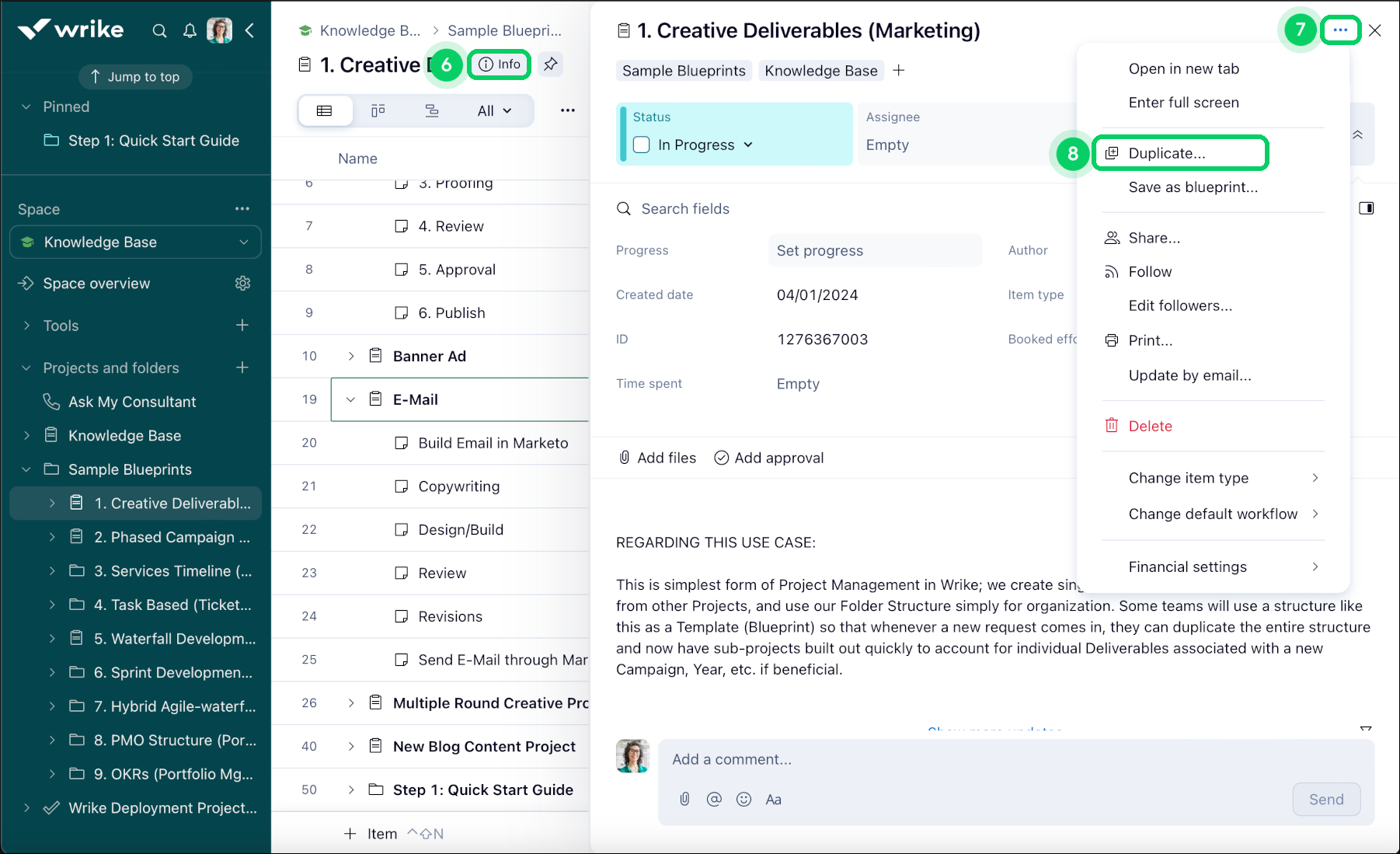 Duplicating Projects – Wrike Help Center