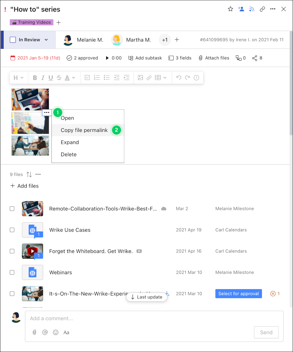 Sharing File Permalinks – Wrike Help Center